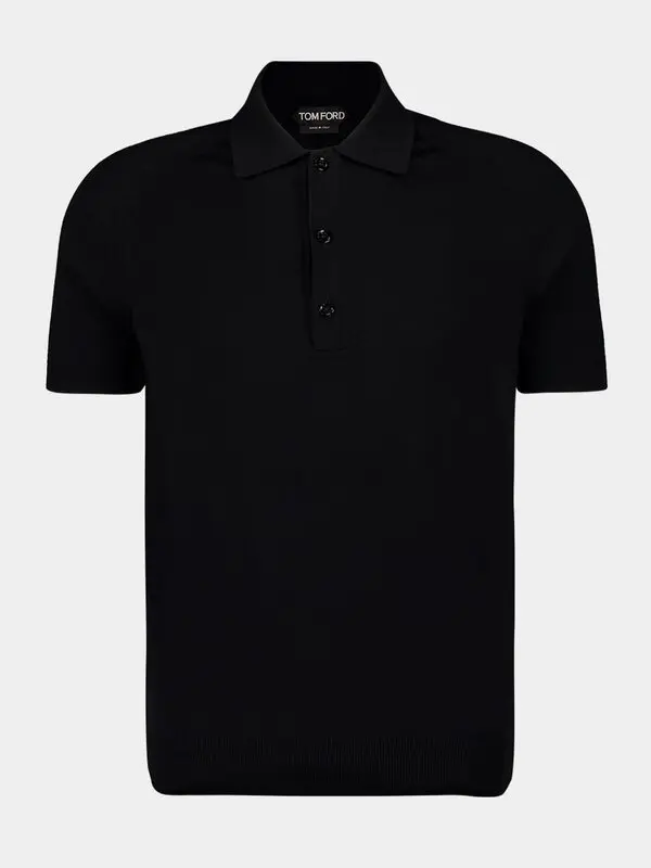 TOM FORD Merino Wool Fine Gauge Polo - Black