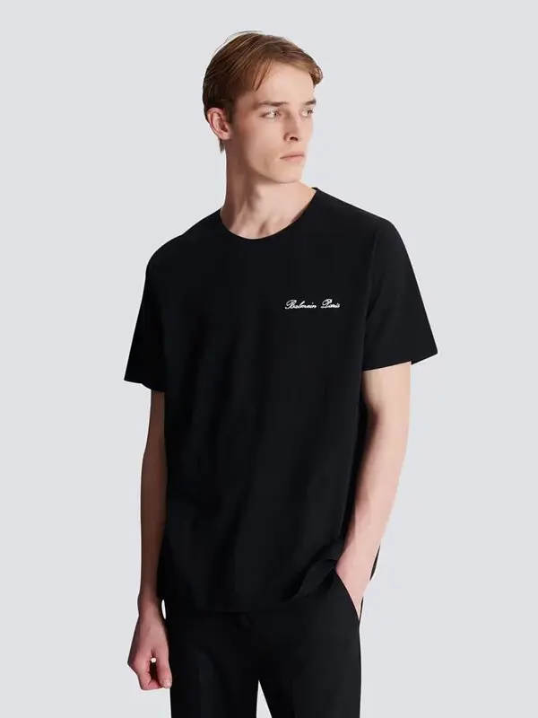 Balmain Embroidered Signature T-shirt - Black