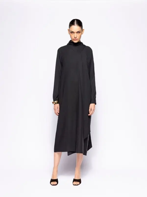 PAULA Irys Wrap Maxi Dress With Tie Neck
