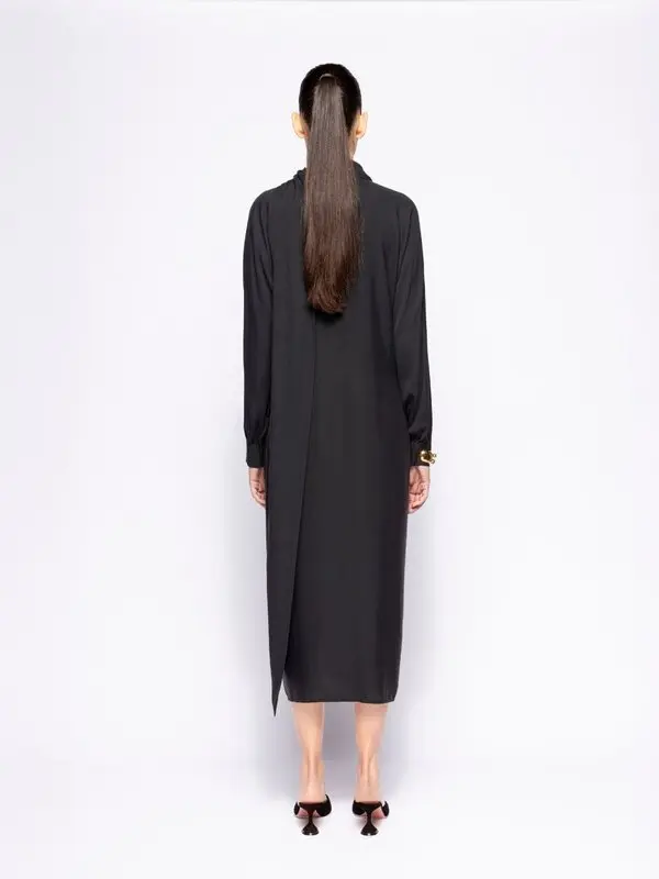 PAULA Irys Wrap Maxi Dress With Tie Neck