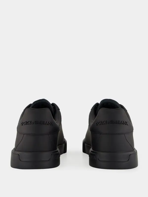 Dolce & Gabbana Low-top Leather Sneakers - Black