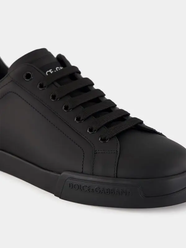 Dolce & Gabbana Low-top Leather Sneakers - Black