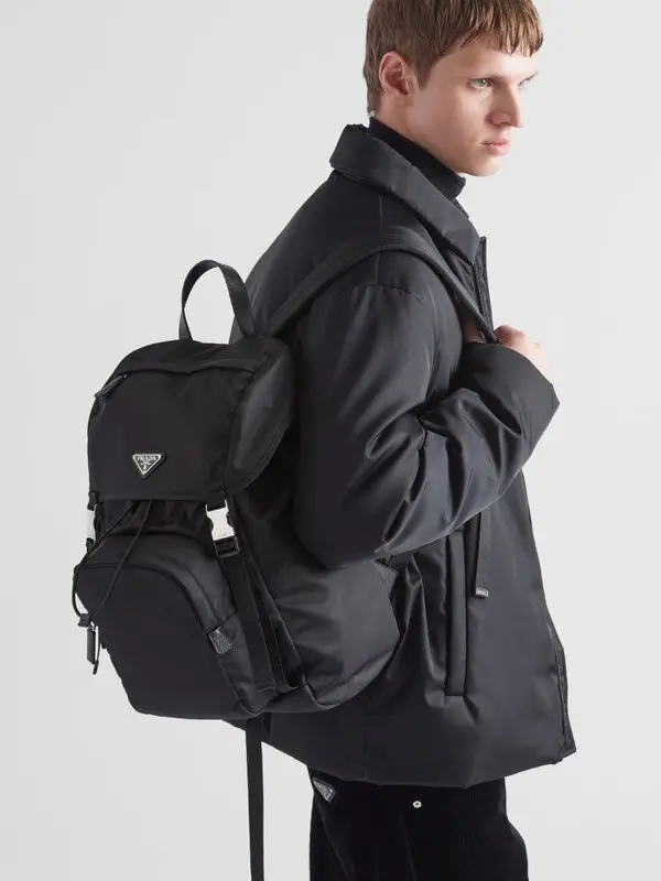 Prada Re-nylon And Saffiano Leather Backpack - Black