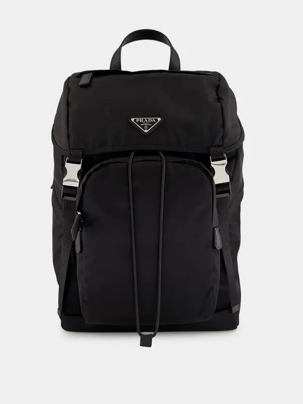 Prada Re-nylon And Saffiano Leather Backpack - Black