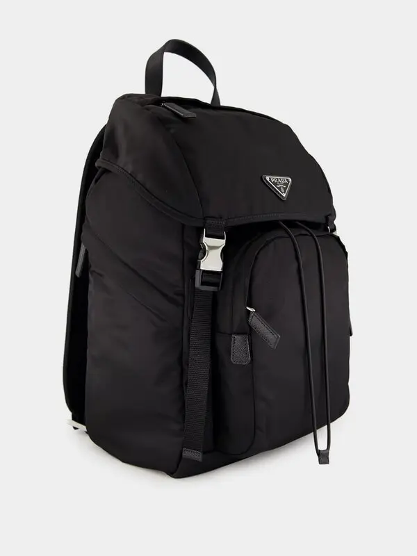 Prada Re-nylon And Saffiano Leather Backpack - Black