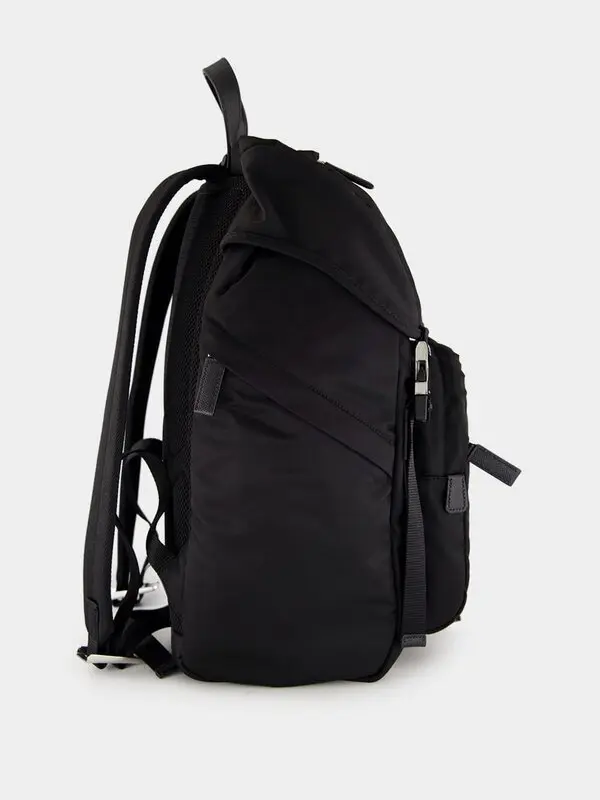 Prada Re-nylon And Saffiano Leather Backpack - Black