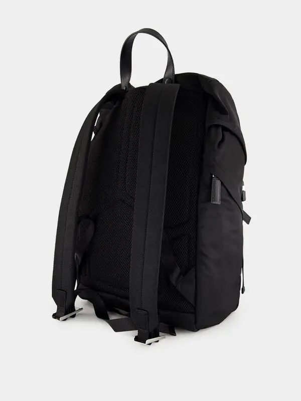 Prada Re-nylon And Saffiano Leather Backpack - Black
