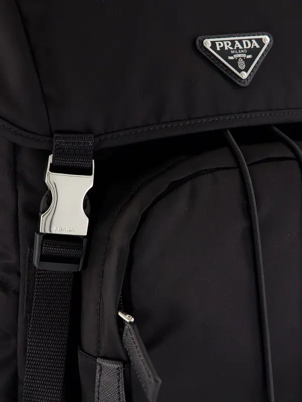 Prada Re-nylon And Saffiano Leather Backpack - Black