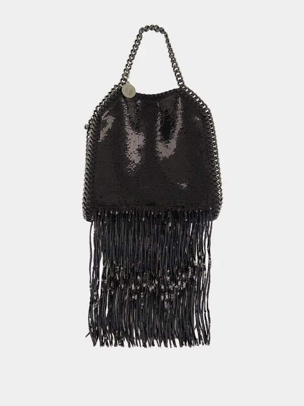 Stella McCartney Limited-edition Falabella Sequin Fringe Tiny Tote - Black