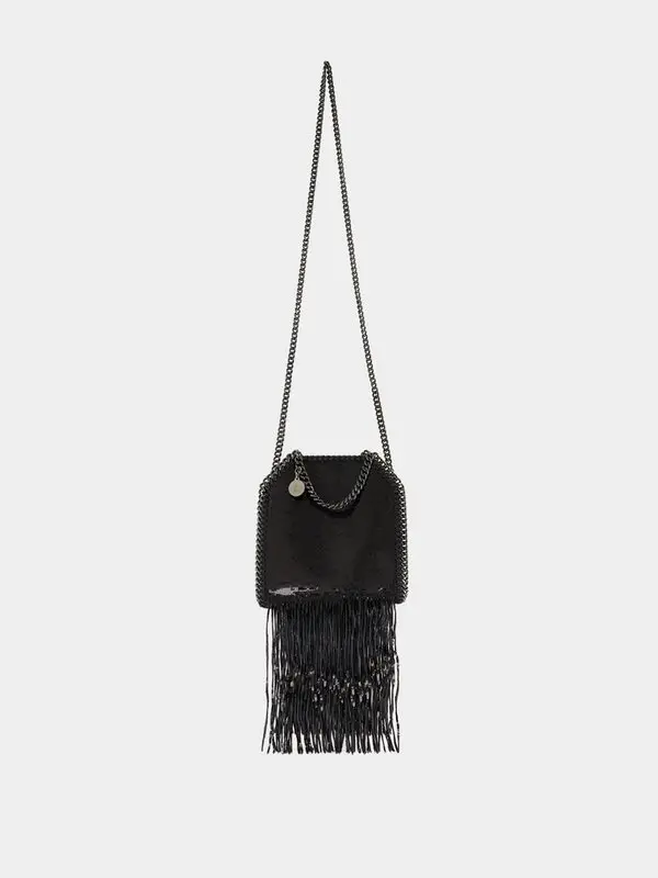Stella McCartney Limited-edition Falabella Sequin Fringe Tiny Tote - Black