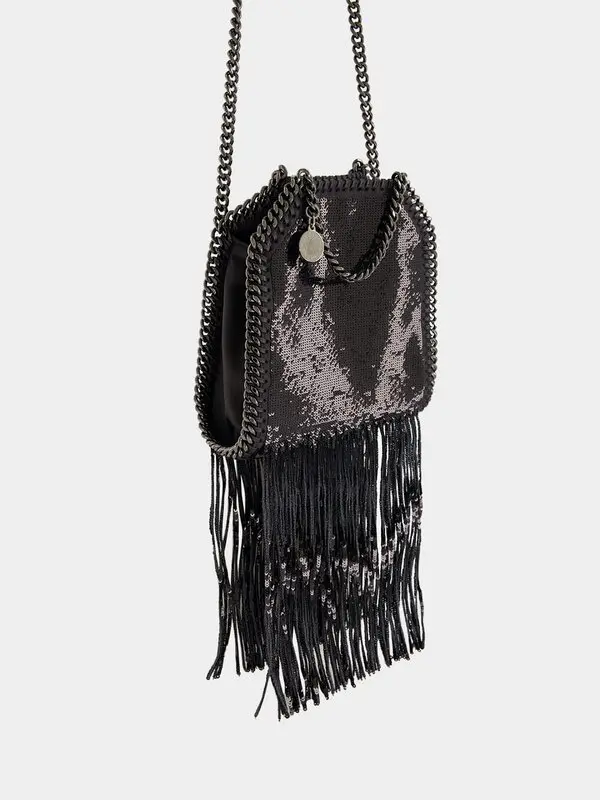 Stella McCartney Limited-edition Falabella Sequin Fringe Tiny Tote - Black
