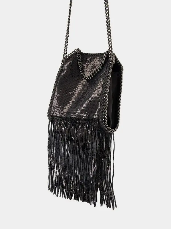 Stella McCartney Limited-edition Falabella Sequin Fringe Tiny Tote - Black