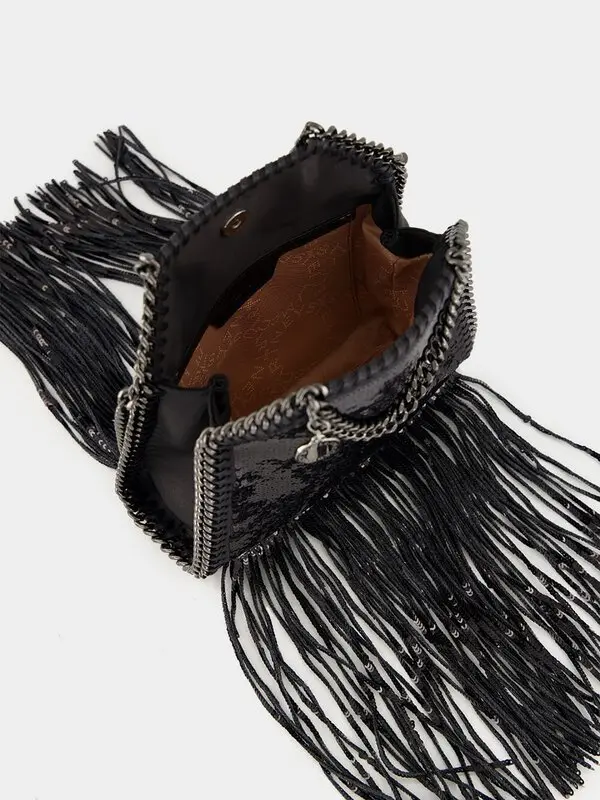 Stella McCartney Limited-edition Falabella Sequin Fringe Tiny Tote - Black
