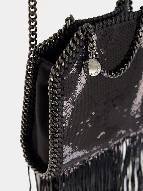 Stella McCartney Limited-edition Falabella Sequin Fringe Tiny Tote - Black