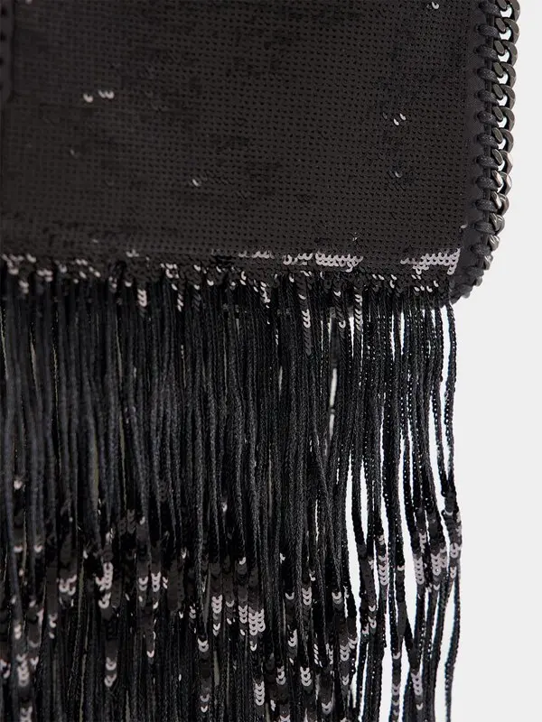 Stella McCartney Limited-edition Falabella Sequin Fringe Tiny Tote - Black