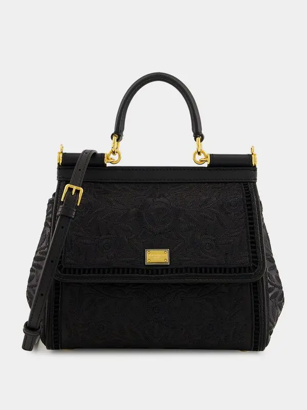 Dolce & Gabbana Medium Sicily Nappa Handbag - Black