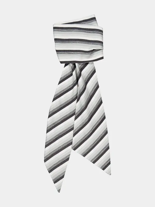 MARRAKSHI LIFE And White Stripe Cotton Scarf - Black