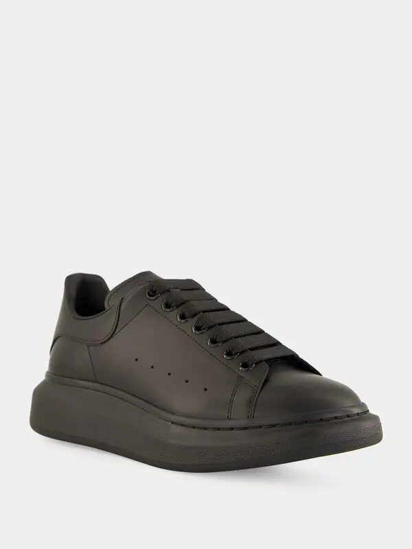 Alexander McQueen Oversized Leather Sneakers - Black