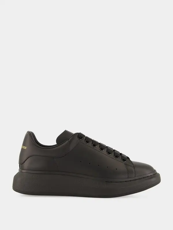 Alexander McQueen Oversized Leather Sneakers - Black