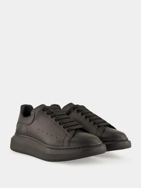 Alexander McQueen Oversized Leather Sneakers - Black