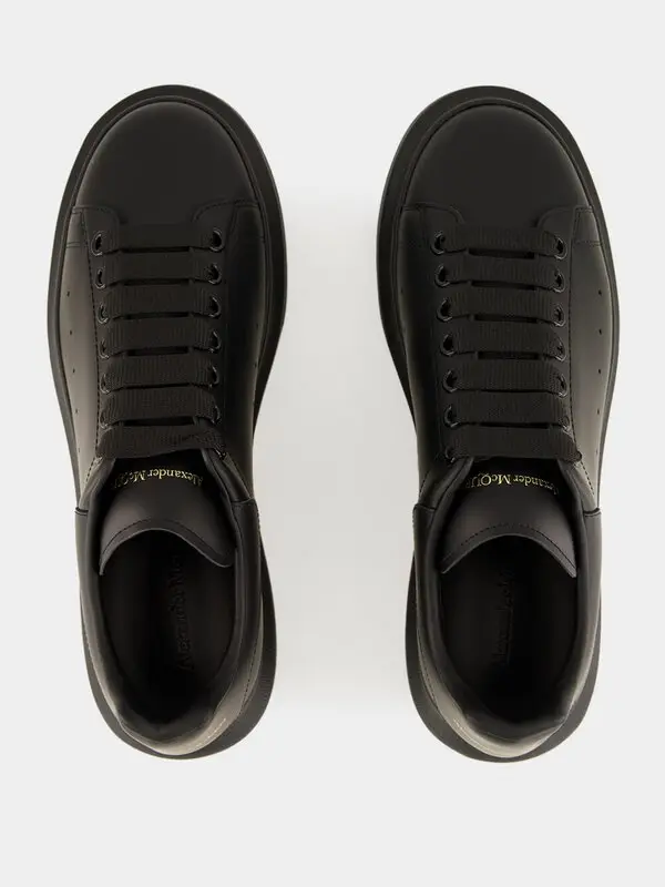 Alexander McQueen Oversized Leather Sneakers - Black