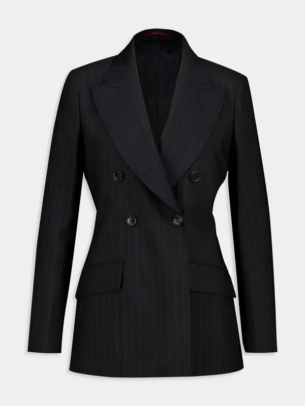 Gucci Pinstripe Wool Jacquard Double-breasted Blazer - Black