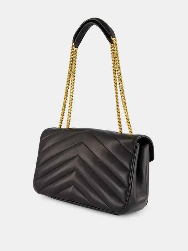 Saint Laurent Loulou Medium Matelassé Leather Bag - Black