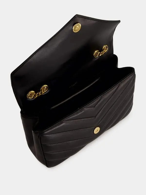 Saint Laurent Loulou Medium Matelassé Leather Bag - Black