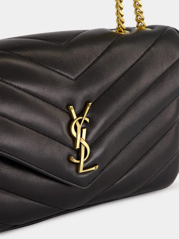 Saint Laurent Loulou Medium Matelassé Leather Bag - Black
