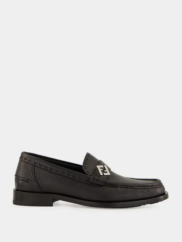 Fendi Ff Metal Selleria Loafers - Black