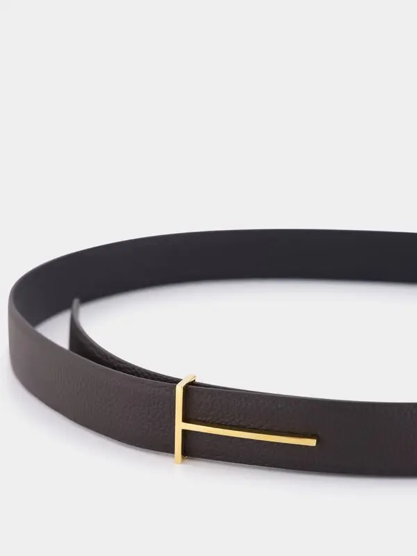 TOM FORD Slim Reversible T Leather Belt