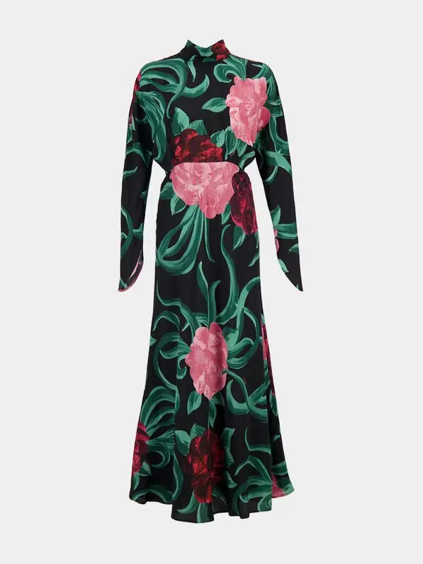 La DoubleJ Peony Gilda Maxi Dress - Black