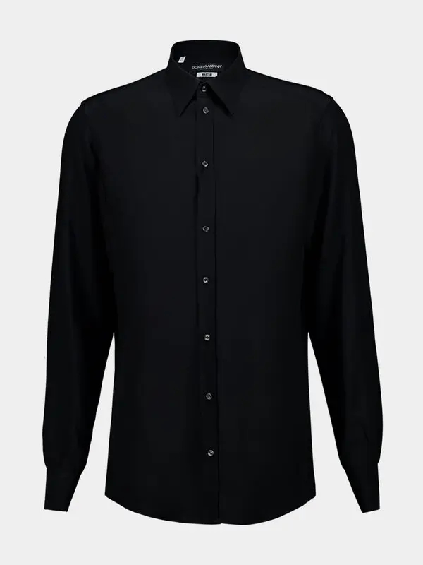 Dolce & Gabbana Silk Crêpe De Chine Martini Shirt - Black