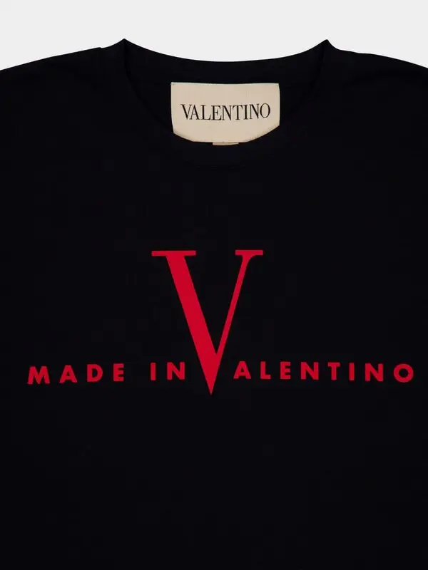 Valentino Garavani Cotton T-shirt With Print - Black