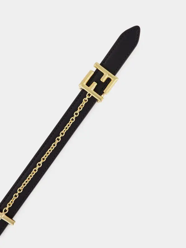 Fendi Reversible Ff Leather Belt - Black