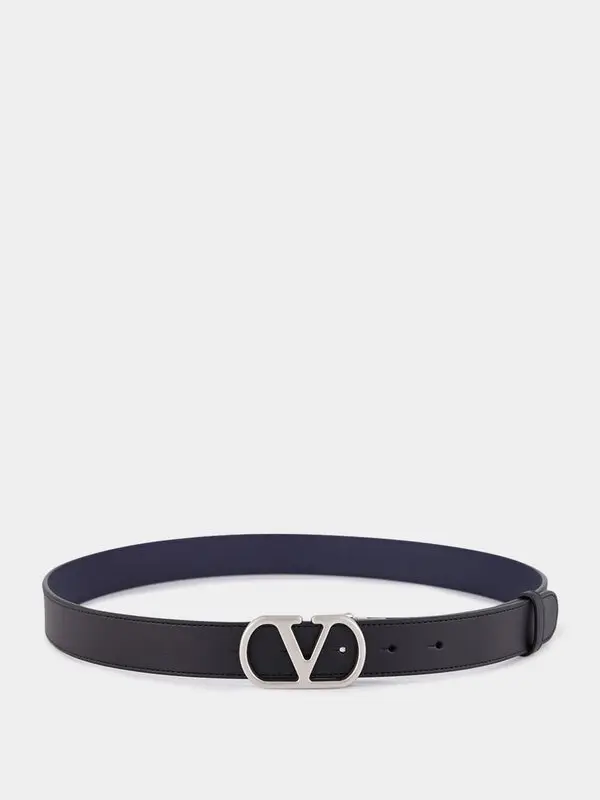 Valentino Garavani Reversible Vlogo Belt - Black