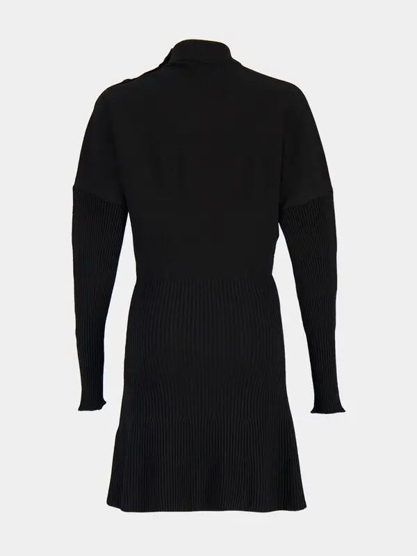 Balmain Short Flared Knit Dress - Black