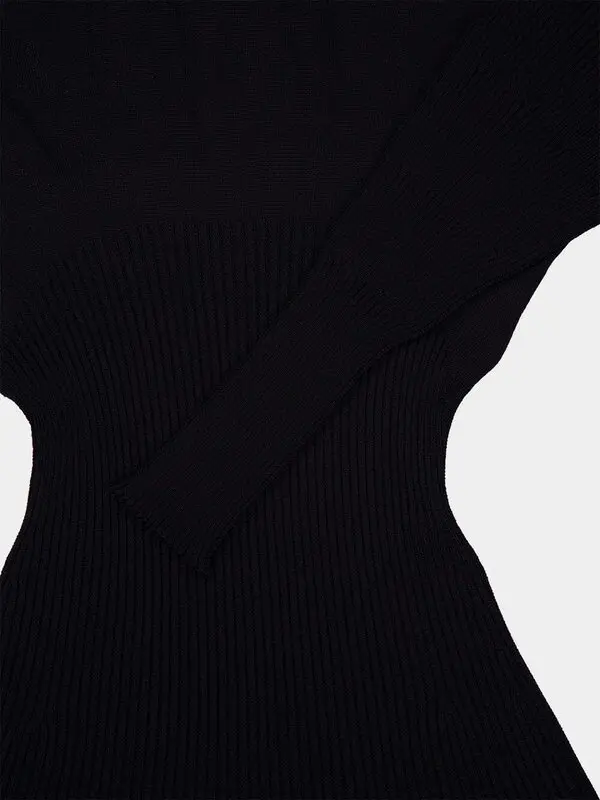 Balmain Short Flared Knit Dress - Black