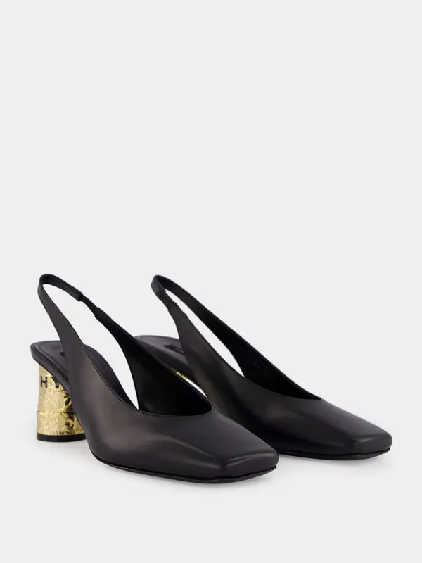 Givenchy Leather Slingbacks - Black