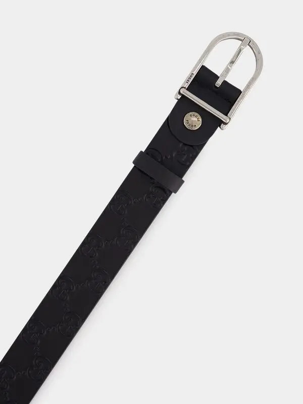 Gucci Gg Embossed Calfskin Belt