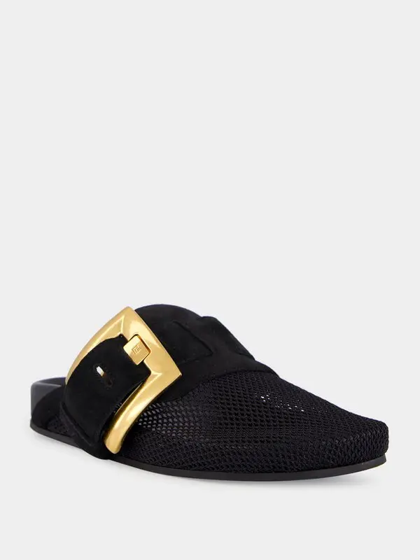 Balmain Anthem Flat Mule Sandals