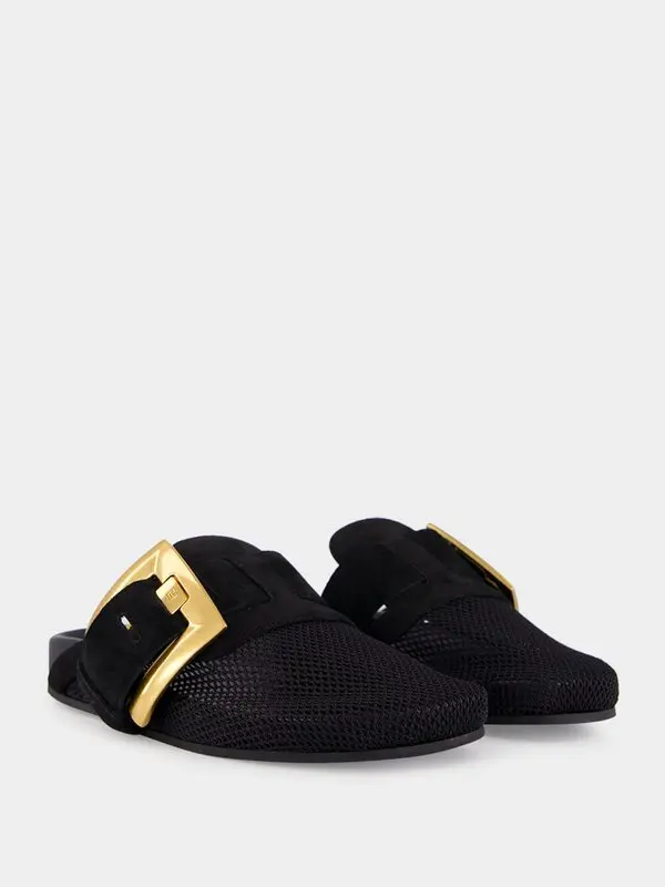 Balmain Anthem Flat Mule Sandals