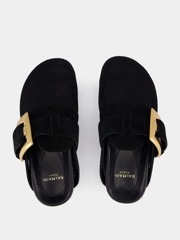 Balmain Anthem Flat Mule Sandals