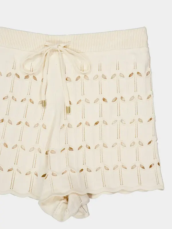Zimmermann Rhiannon Pointelle Shorts - Cream