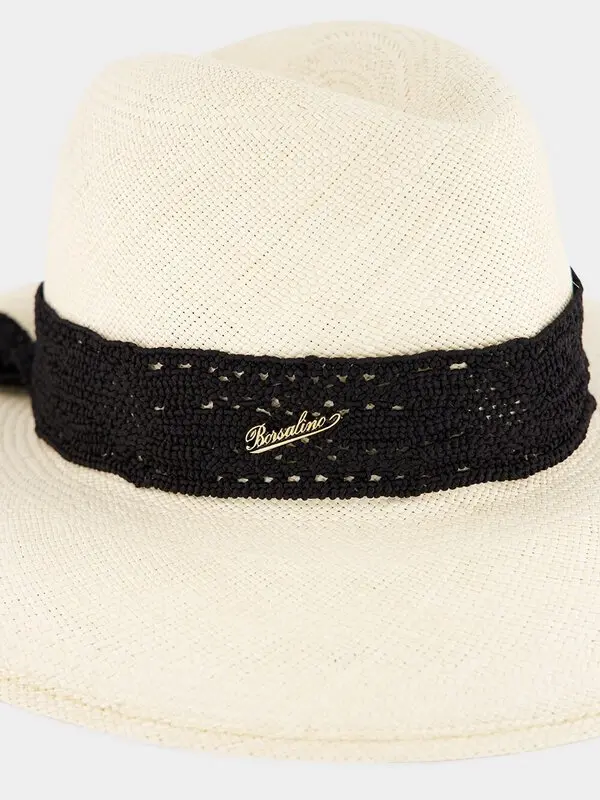 Borsalino Claudette Large Brim Panama Hat - Black