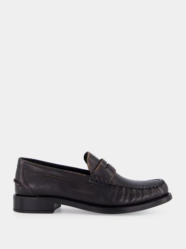 Prada Leather Loafers - Black