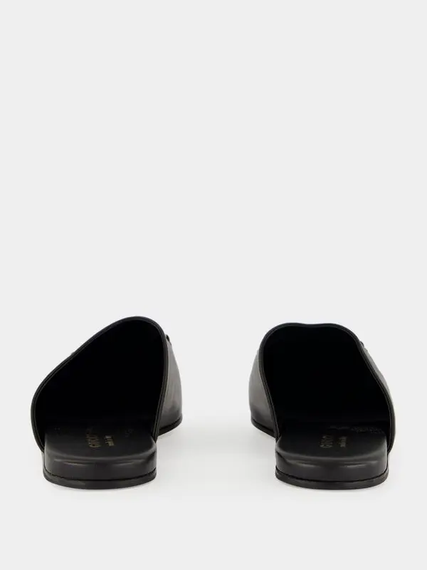 Gucci Leather Horsebit Mules - Black