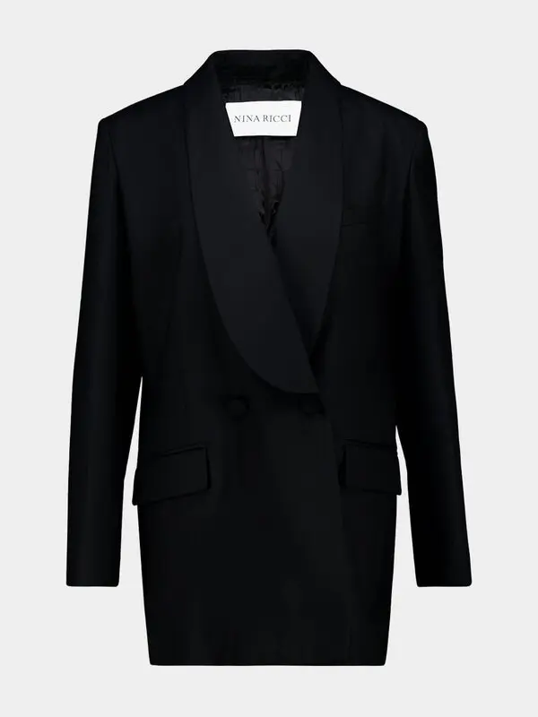 Nina Ricci Wool Gabardine Blazer - Black