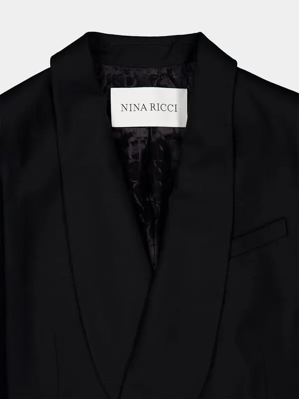 Nina Ricci Wool Gabardine Blazer - Black