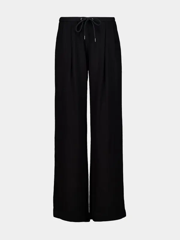 JAMES PERSE Wide-leg Viscose-wool Trousers - Black